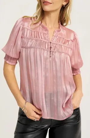 Matty M. Indie Shirred Top