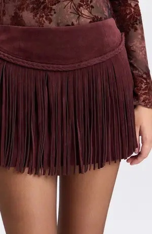 Avec Les Filles Fringe Miniskirt