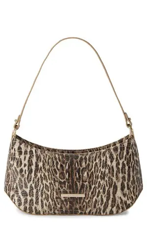 Brahmin Lilibeth Croc Embossed Leather Shoulder Bag Ocelot