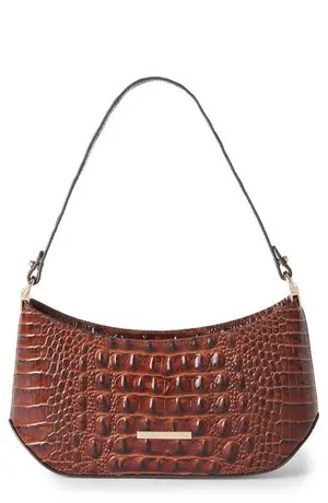 BRAHMIN Lilibeth Croc Embossed Leather Shoulder Bag