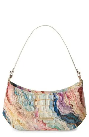 Brahmin Lilibeth Croc Embossed Leather Shoulder Bag Softscape