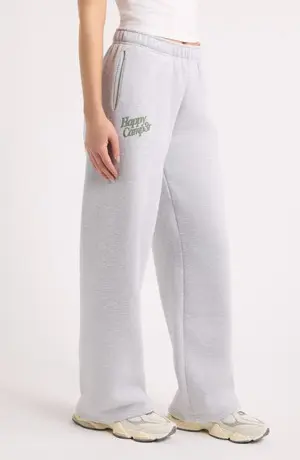 HAPPY CAMP3R Puff Series Wide Leg Sweatpants - Heather Gray