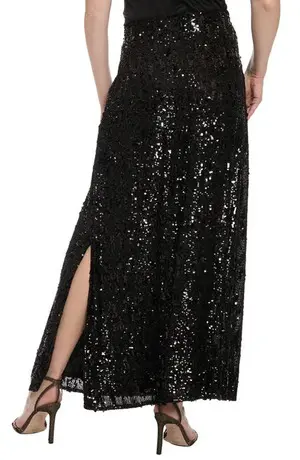 Maggy London Sequin Side Slit Skirt