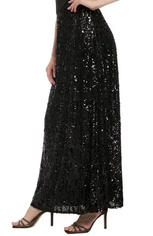 Maggy London Sequin Side Slit Skirt