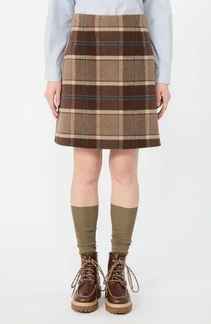 Max Mara Wool A-line Skirt - Brown