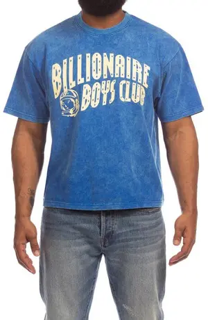 BILLIONAIRE BOYS CLUB Bb Faded Curve Cotton Graphic T-shirt - Lapis Blue
