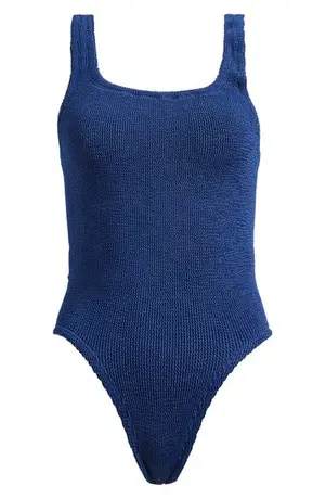 Hunza G Square Neck One-piece Swimsuit - Navy