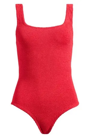 Hunza G Square Neck One-piece Swimsuit - Red