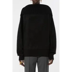 Sportmax Off The Shoulder Wool Sweater - Black