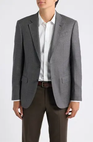 Emporio Armani G-line Notch Lapel Wool Sport Coat - Charcoal