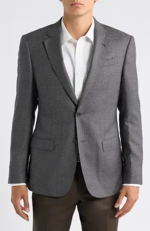 Emporio Armani G-line Notch Lapel Wool Sport Coat - Charcoal