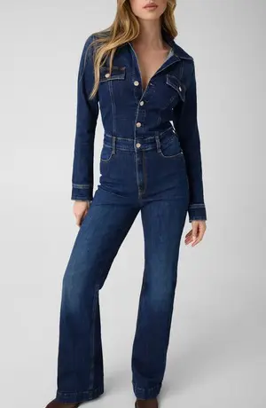 Guess Carrie Long Sleeve Denim Jumpsuit - Tmss-open