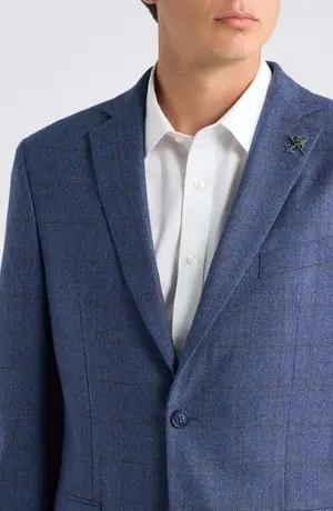 John Varvatos Bleecker Windowpane Stretch Wool Suit