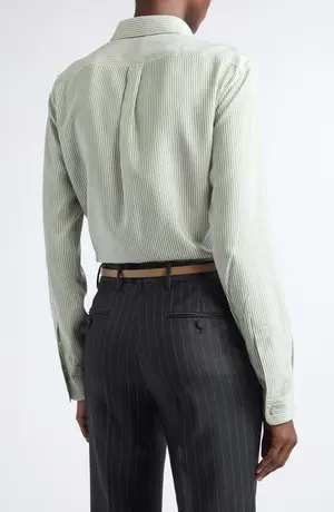 TOM FORD Stripe Silk Button-up Shirt