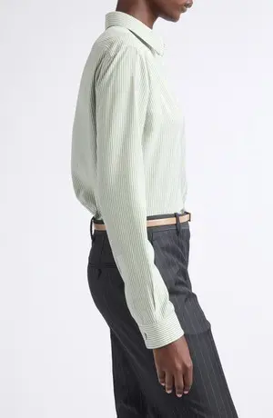 TOM FORD Stripe Silk Button-up Shirt