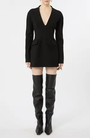 Sportmax Plunging V-neck Minidress - Black