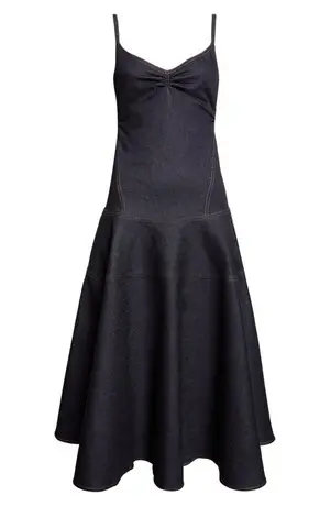 Jacquemus La Robe De-nimes Pina Denim Midi Dress - Dark Navy
