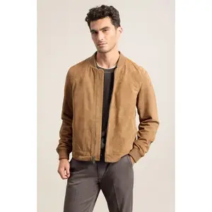Nordstrom Suede Bomber Jacket - Brown Bear