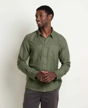 TOAD & CO Airsmyth Western Long Sleeve Shirt - Olive Pattern