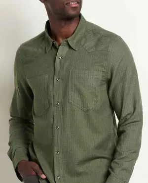 TOAD & CO Airsmyth Western Long Sleeve Shirt - Olive Pattern