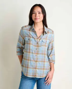 TOAD & CO Re-form Long Sleeve Shirt - Weathered Blue Pattern