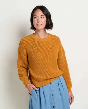 TOAD & CO Bianca Shaker Crew Sweater - Sunset
