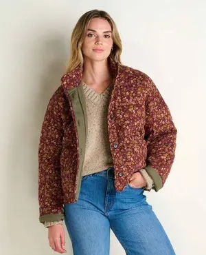 TOAD & CO Manzana Quilted Jacket - Malbec Print