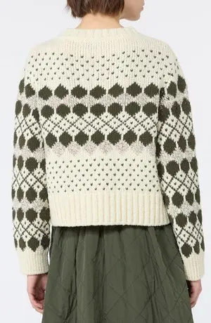 Max Mara Geometric Virgin Wool Blend Sweater