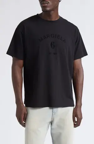 MAISON MARGIELA Cotton Graphic T-shirt - Black