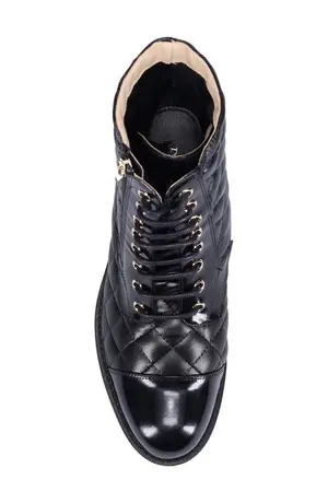Ron White Tiffin Waterproof Quilted Leather Combat Boot