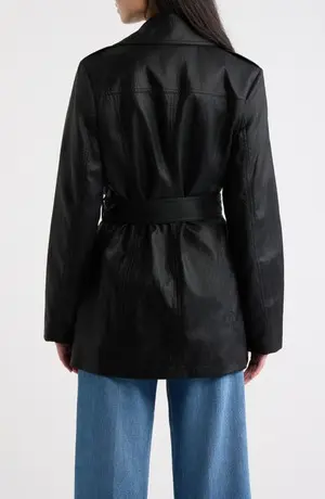 Michael Kors Faux Leather Trench Coat