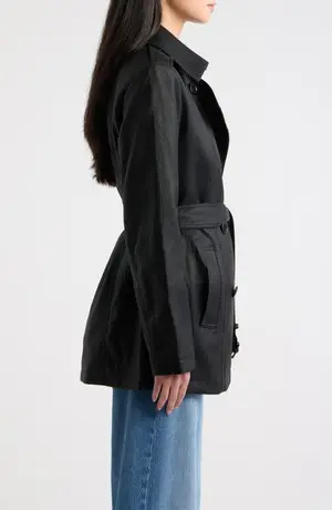 Michael Kors Faux Leather Trench Coat