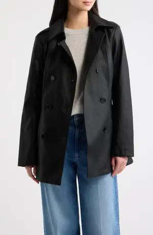 Michael Kors Faux Leather Trench Coat
