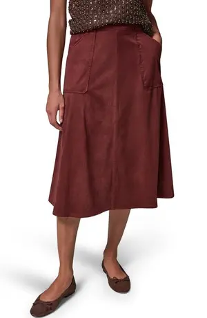 Donna Karan New York Faux Suede Patch Pocket Skirt - Blk Cherry