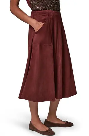Donna Karan New York Faux Suede Patch Pocket Skirt