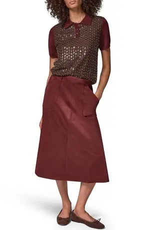Donna Karan New York Faux Suede Patch Pocket Skirt