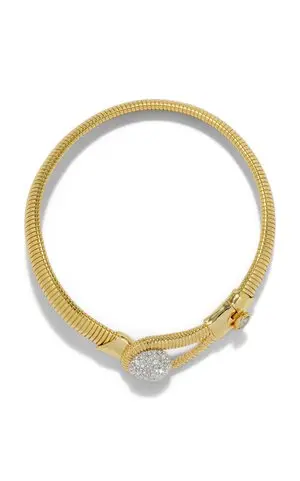 Alexis Bittar Solanales 14k -plated Crystal Pebble Collar Necklace