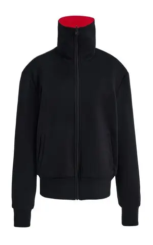 LII Reversible High-neck Jersey Jacket - Black