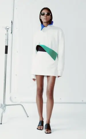 LII Reversible High-neck Jersey Jacket - White