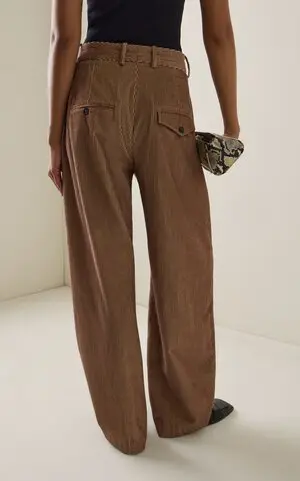 KALLMEYER Joel Pleated Cotton Wide-leg Pants