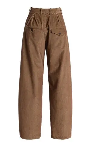 KALLMEYER Joel Pleated Cotton Wide-leg Pants