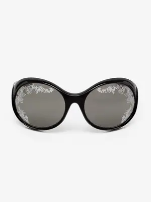 Alexander McQueen Kate Round Sunglasses - Black