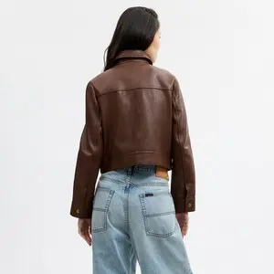 COACH Shrunken Leather Jacket With Turnlocks - Maple