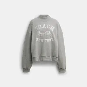 COACH Horse And Carriage Mockneck Sweatshirt - Grey