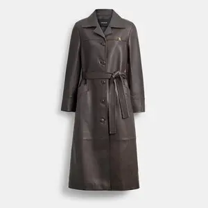 COACH Leather Trench - Dark Brown
