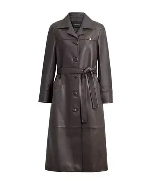 COACH Leather Trench - Dark Brown
