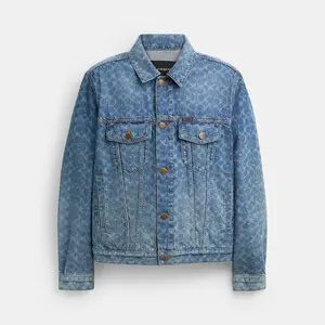 COACH Signature Denim Trucker Jacket - Cold Spring Medium Wash