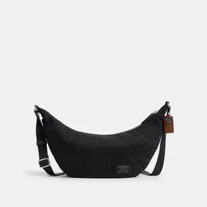 COACH Leon Sling Bag In Signature Nylon Jacquard Black