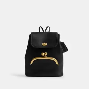 COACH Kisslock Backpack Brass/black