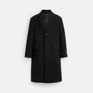 COACH Long Wool Coat - Black